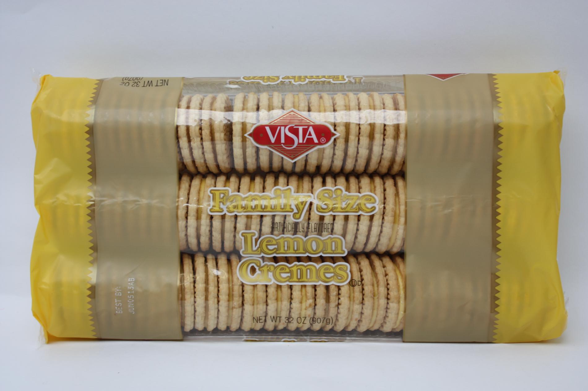 Vista Lemon Creme Sandwich Cookies 32 oz