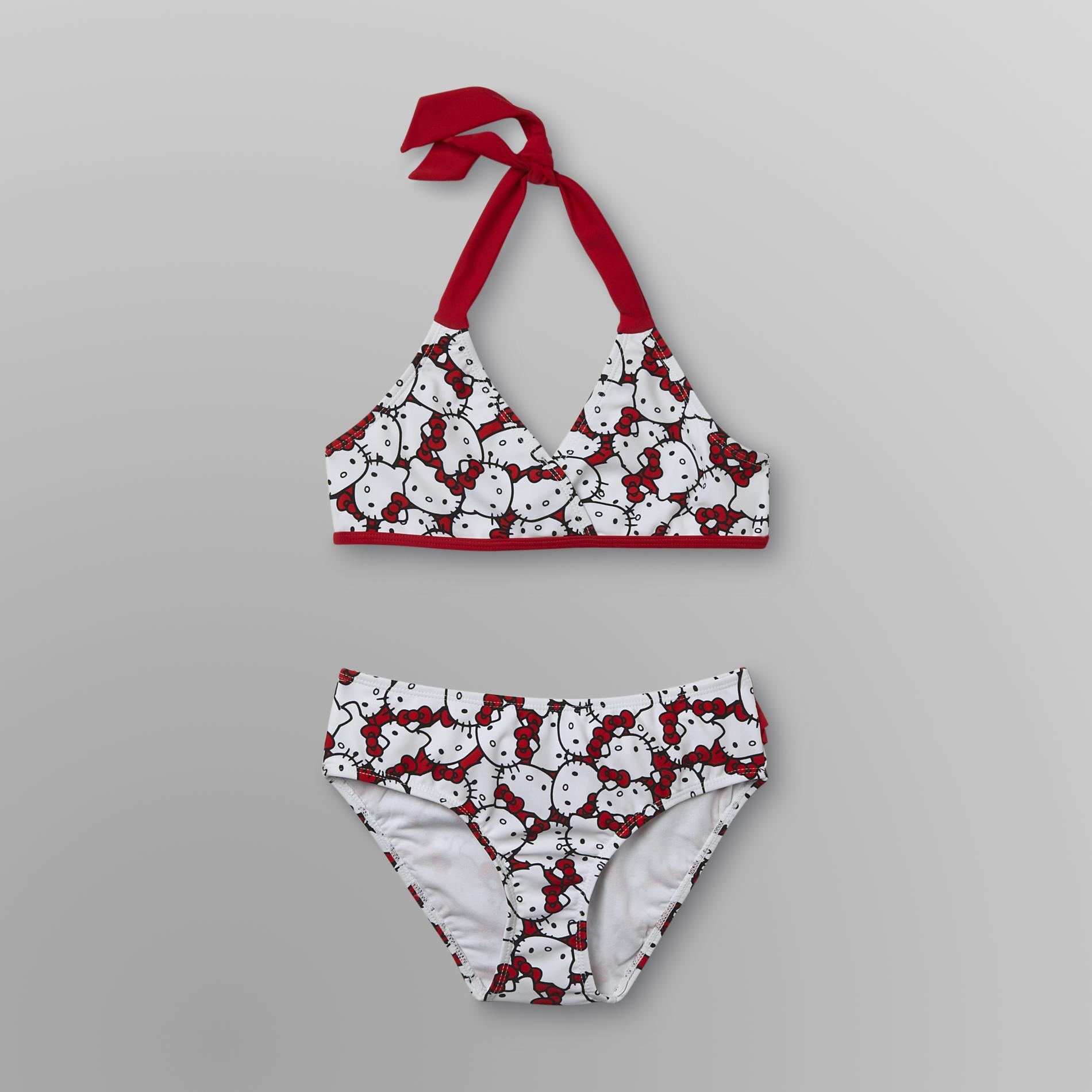 Hello Kitty Girls Bikini Logo Print
