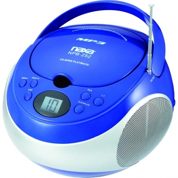 Naxa 97077727M Portable MP3/CD Player with AM/FM Stereo Radio- Blue