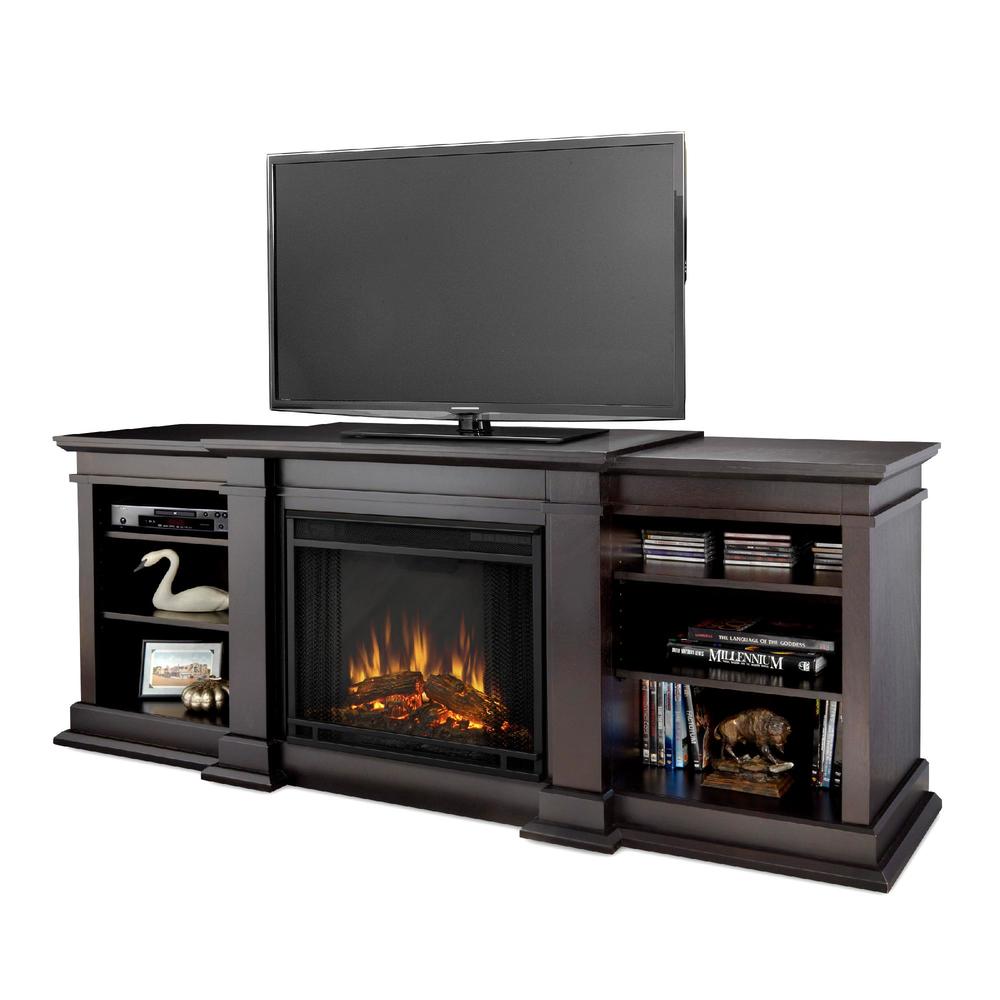 Real Flame Fresno Electric Fireplace in Dark Walnut 29Hx72Wx19D