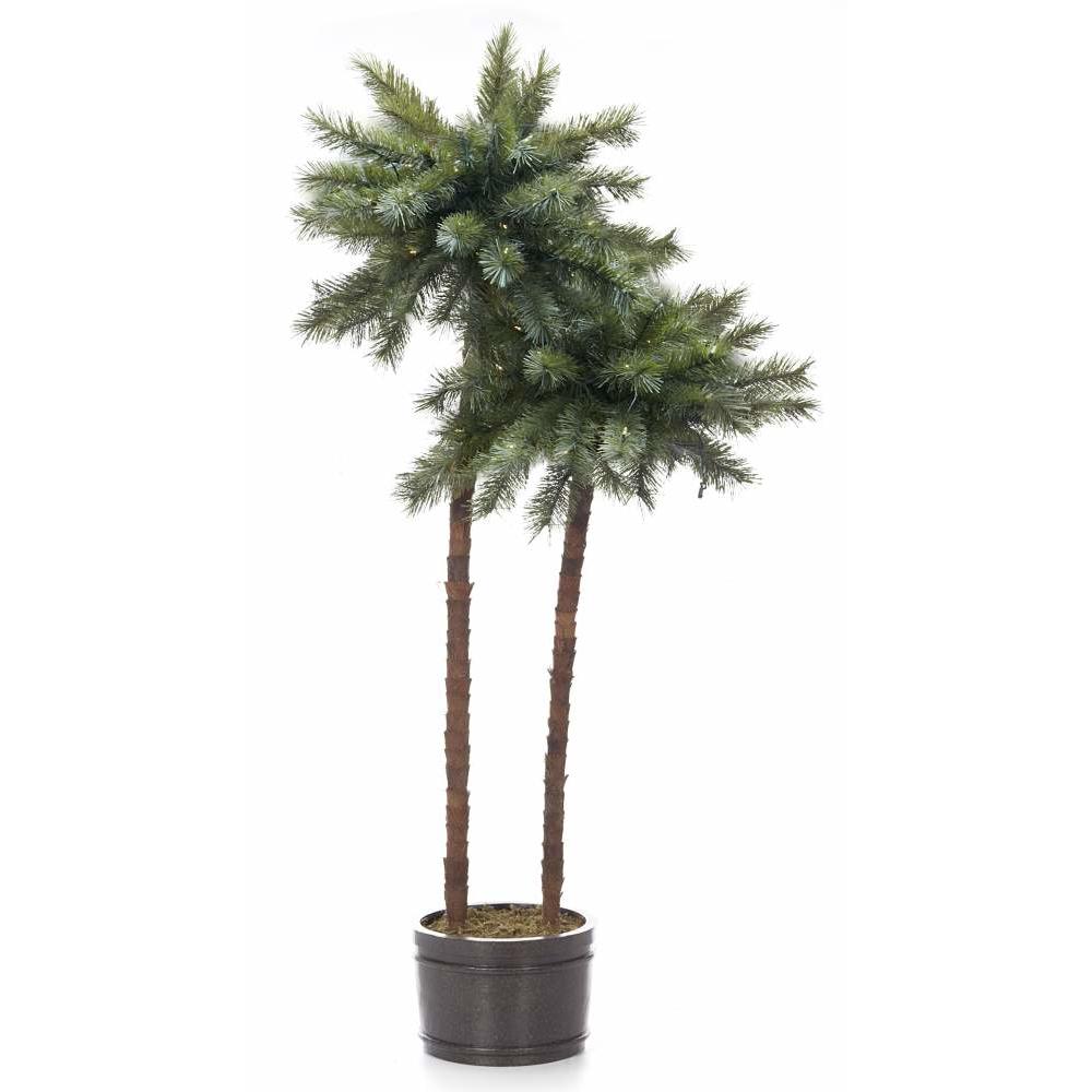 Garden Oasis Pre-Lit Double Palm Tree
