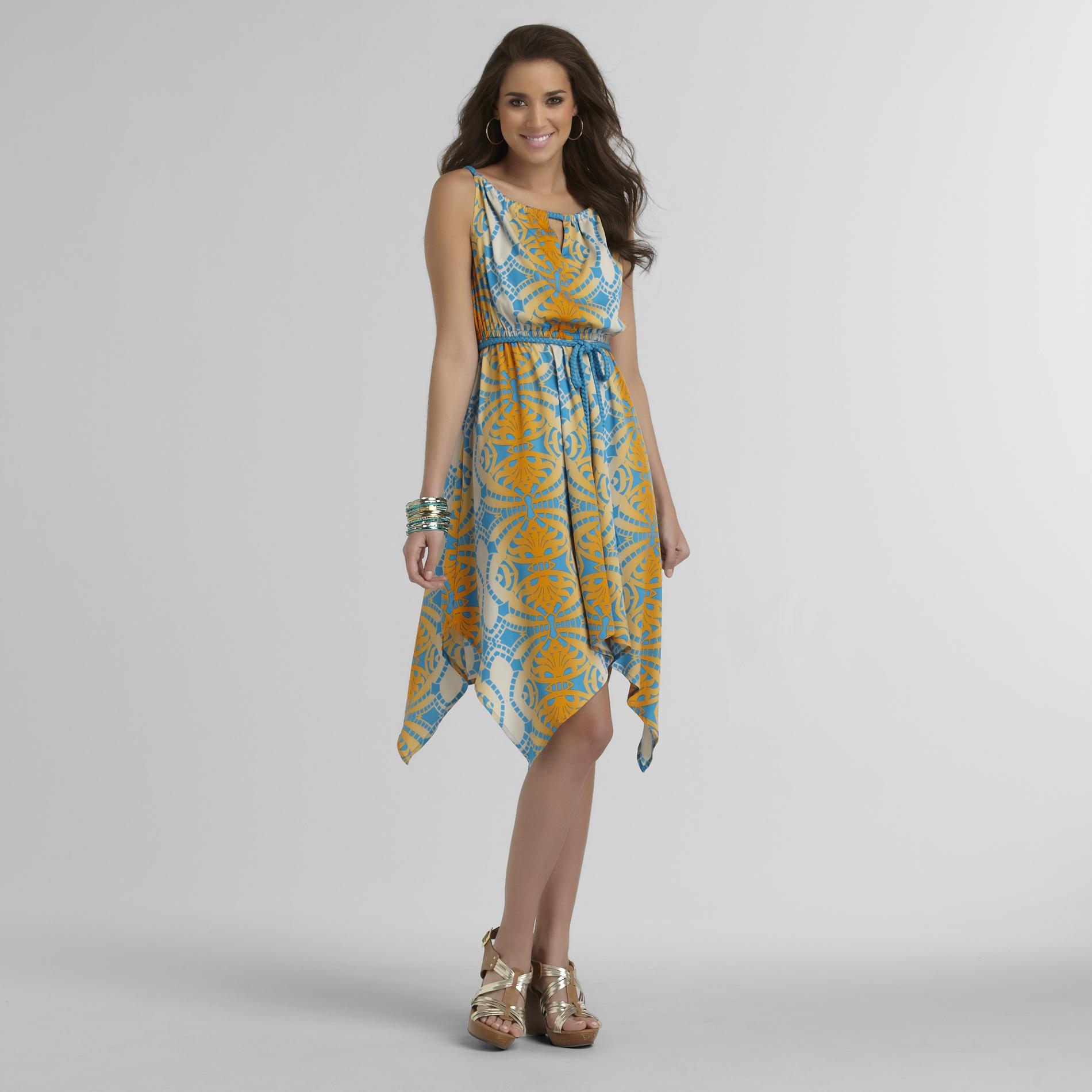 Route 66 Women's Rope Tie Dress - Scarf Print