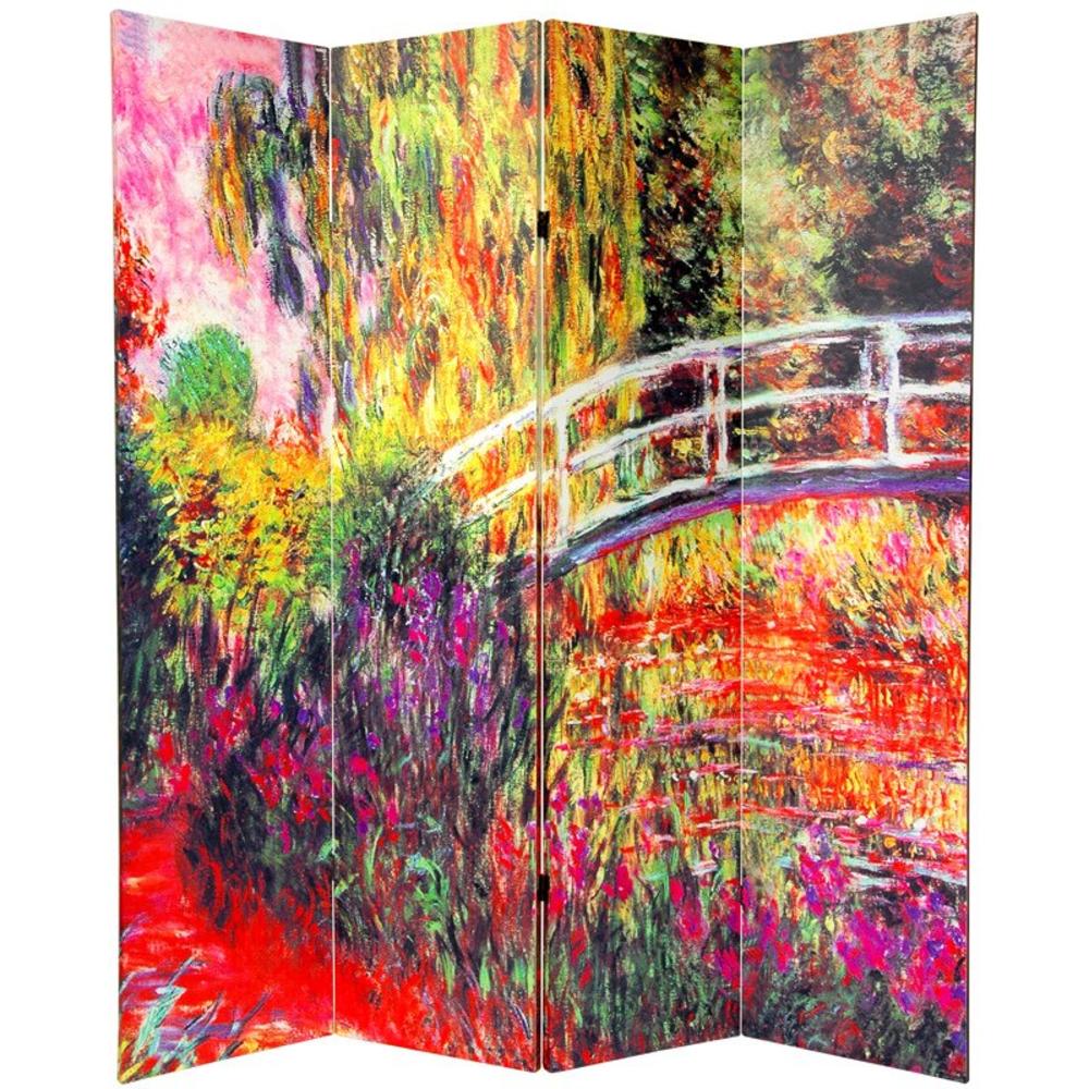 Oriental Furniture 6 ft. Tall Double Sided Works of Monet Canvas Room ...