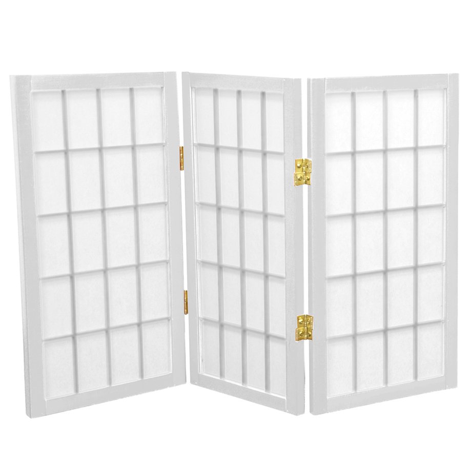 Oriental Furniture 2 ft. Tall Desktop Window Pane Shoji Screen - 3 ...