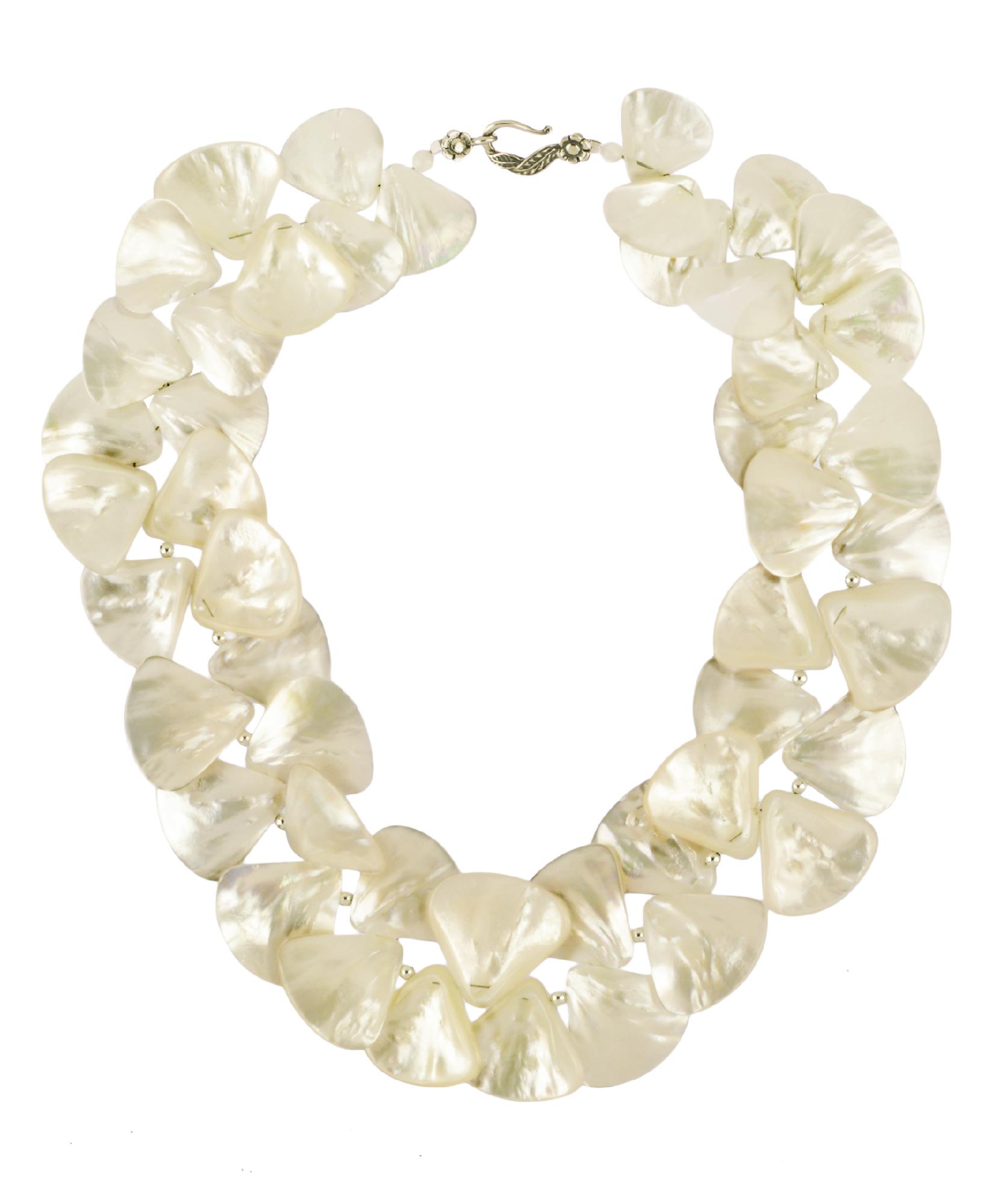 Shell necklaces mens choker hematite with white oyster shell necklace ...