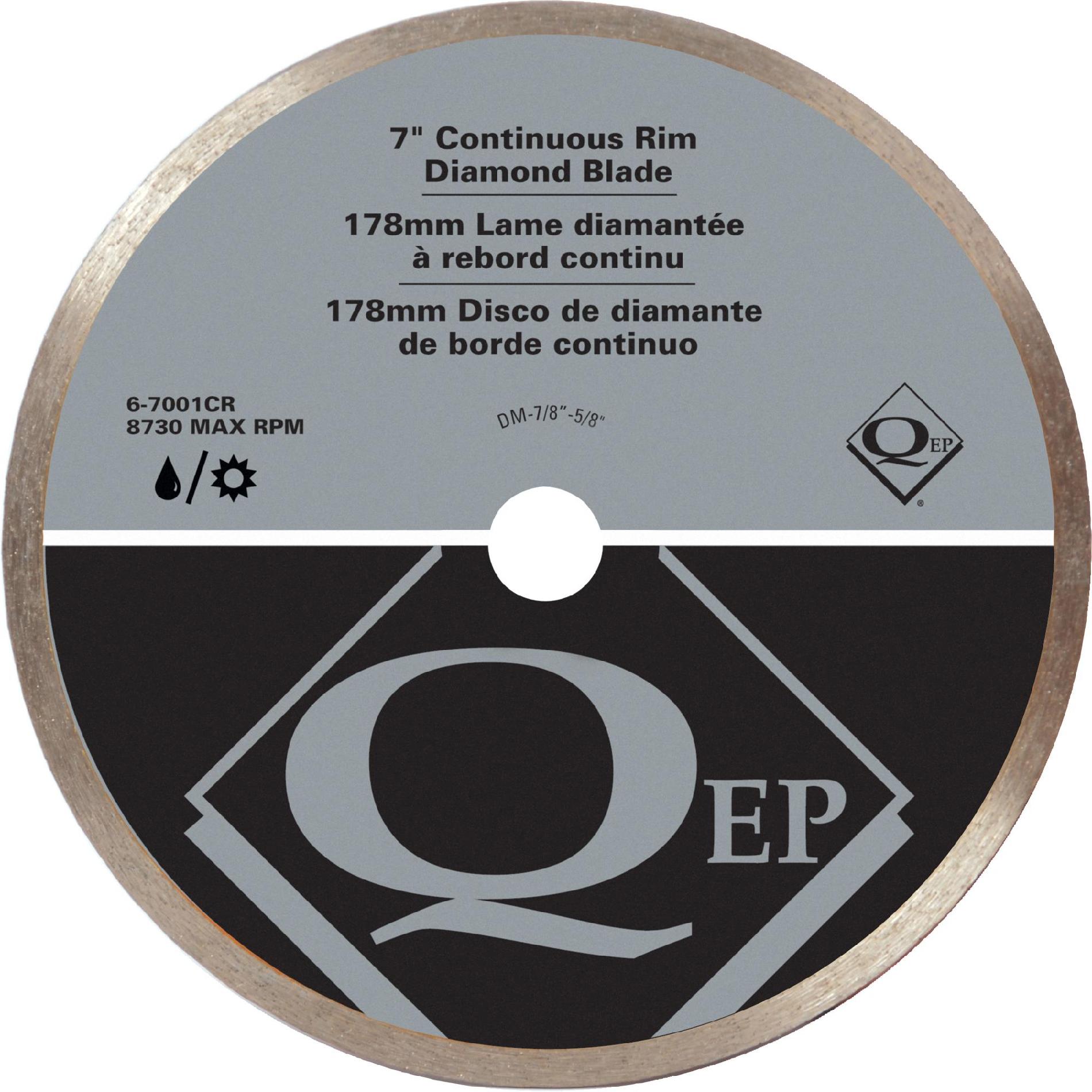 QEP Continuous Rim 7 in. Diameter Diamond Blade, Wet/Dry Cutting ...