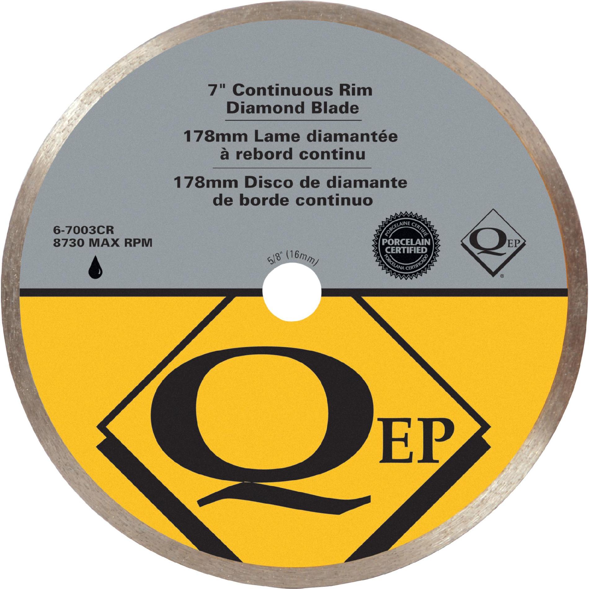 QEP Continuous Rim 7 in. Diameter Diamond Blade, Wet Cutting, Premium