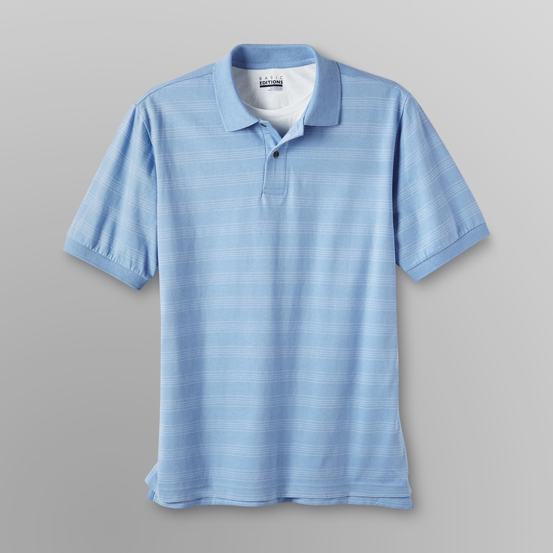 Basic Editions Men's Layered Polo Shirt - Striped