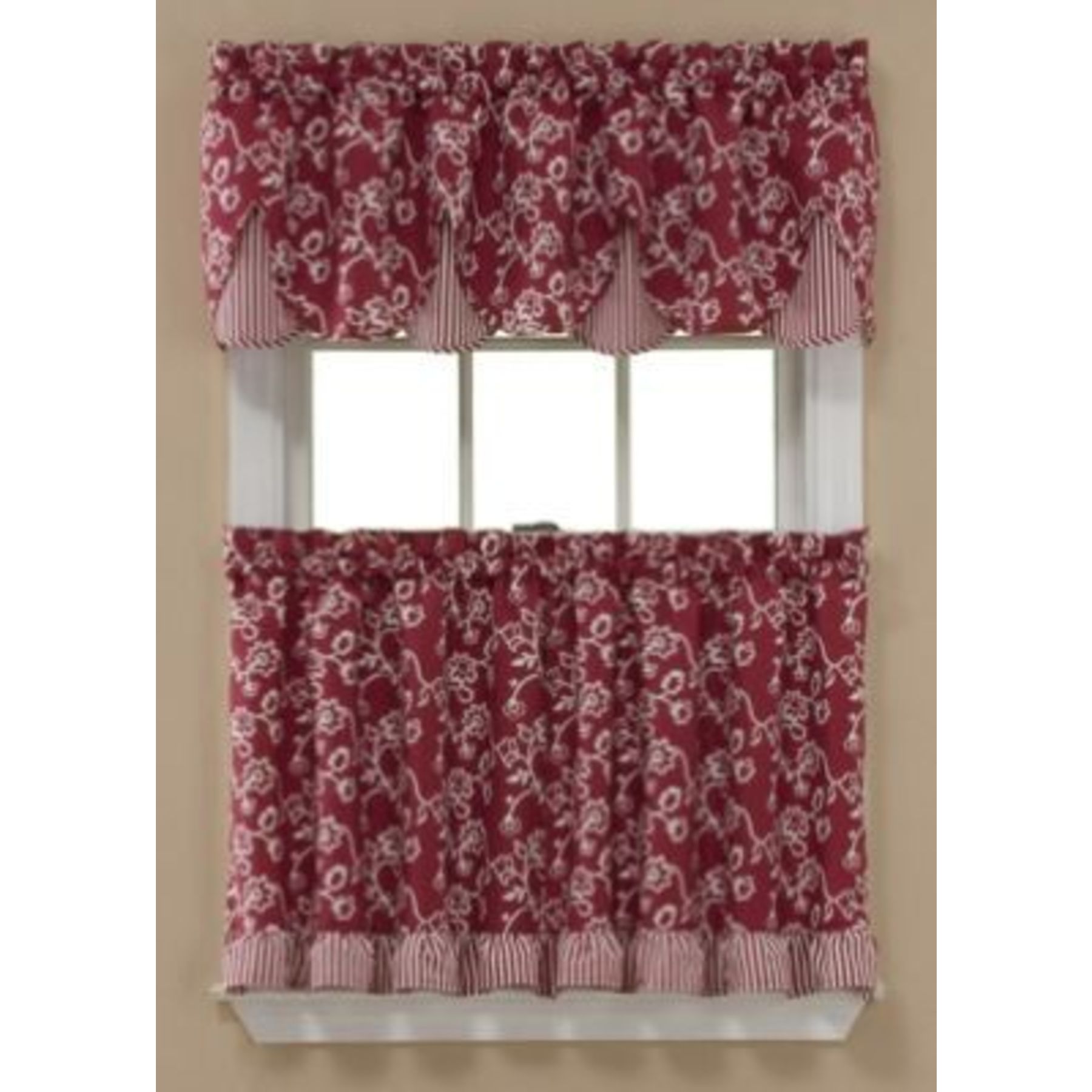Sandra by Sandra Lee Dora Tier Curtains - Brick