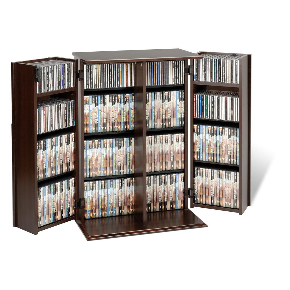 Prepac Espresso Locking Media Storage Cabinet with Shaker Doors