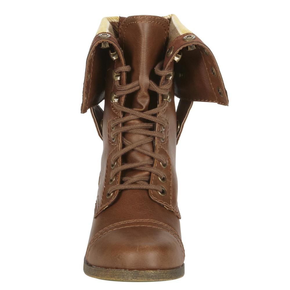 SM New York Women's Corey Ankle Combat Boot - Cognac