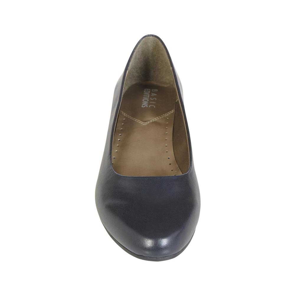 Basic Editions Women's Dress Shoe Renee Wide Width - Navy
