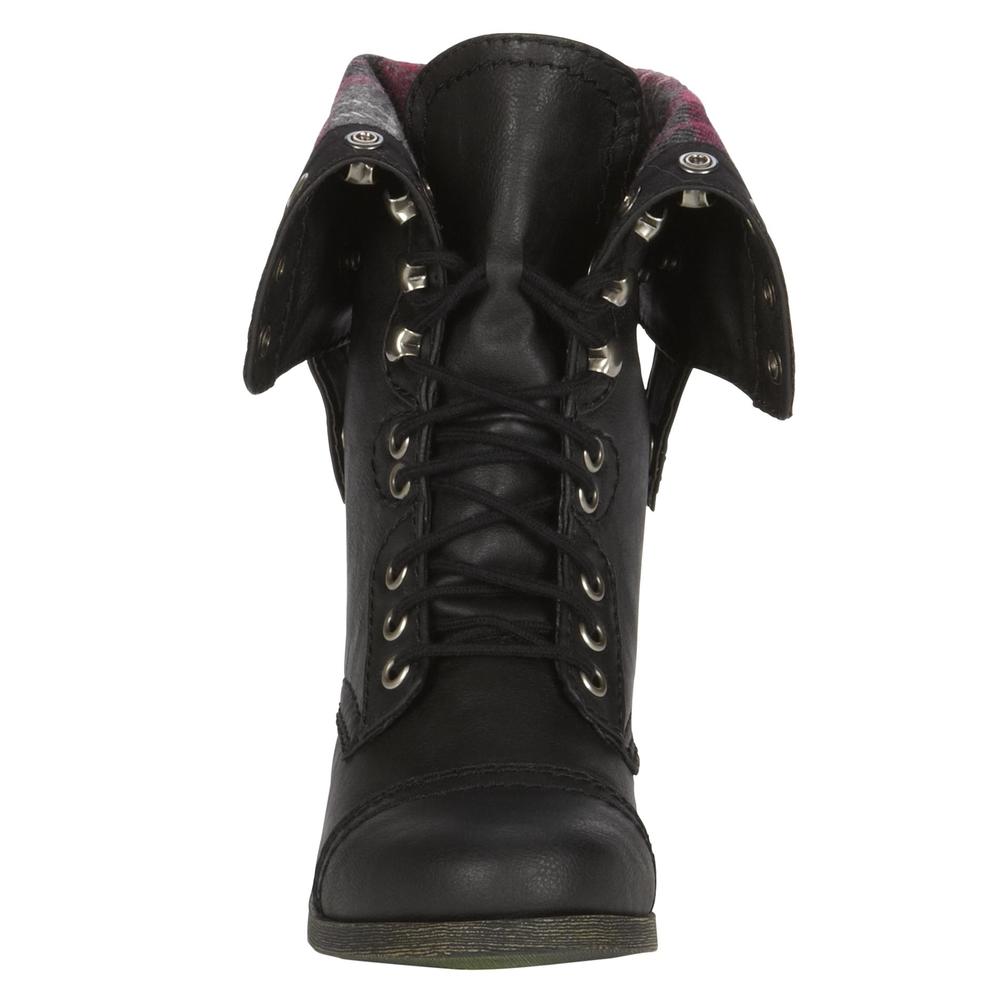 SM New York Women's Corey Black Ankle Combat Boots