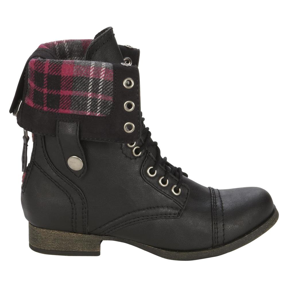 SM New York Women's Corey Black Ankle Combat Boots