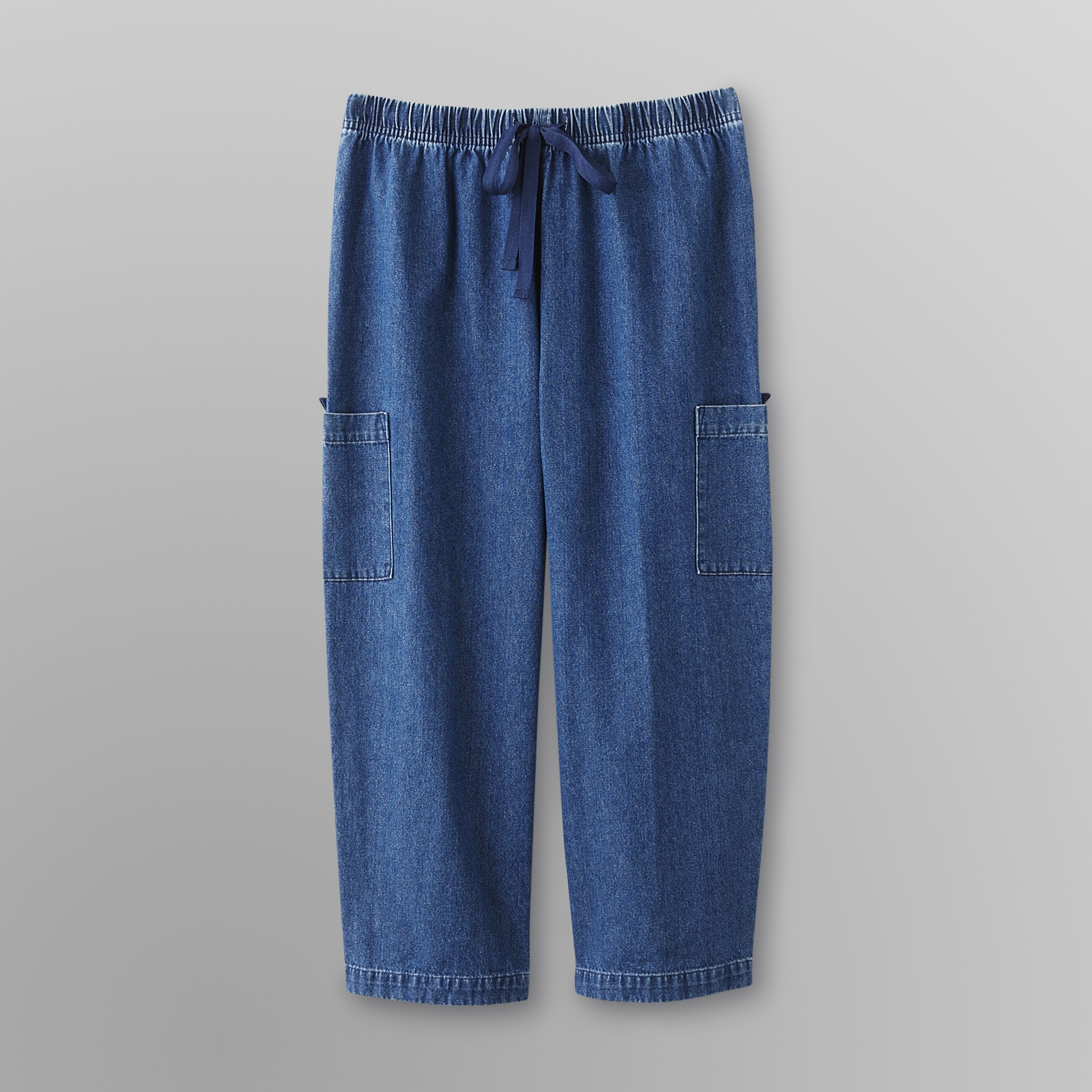 Basic Editions Women's Denim Cargo Capri Pants