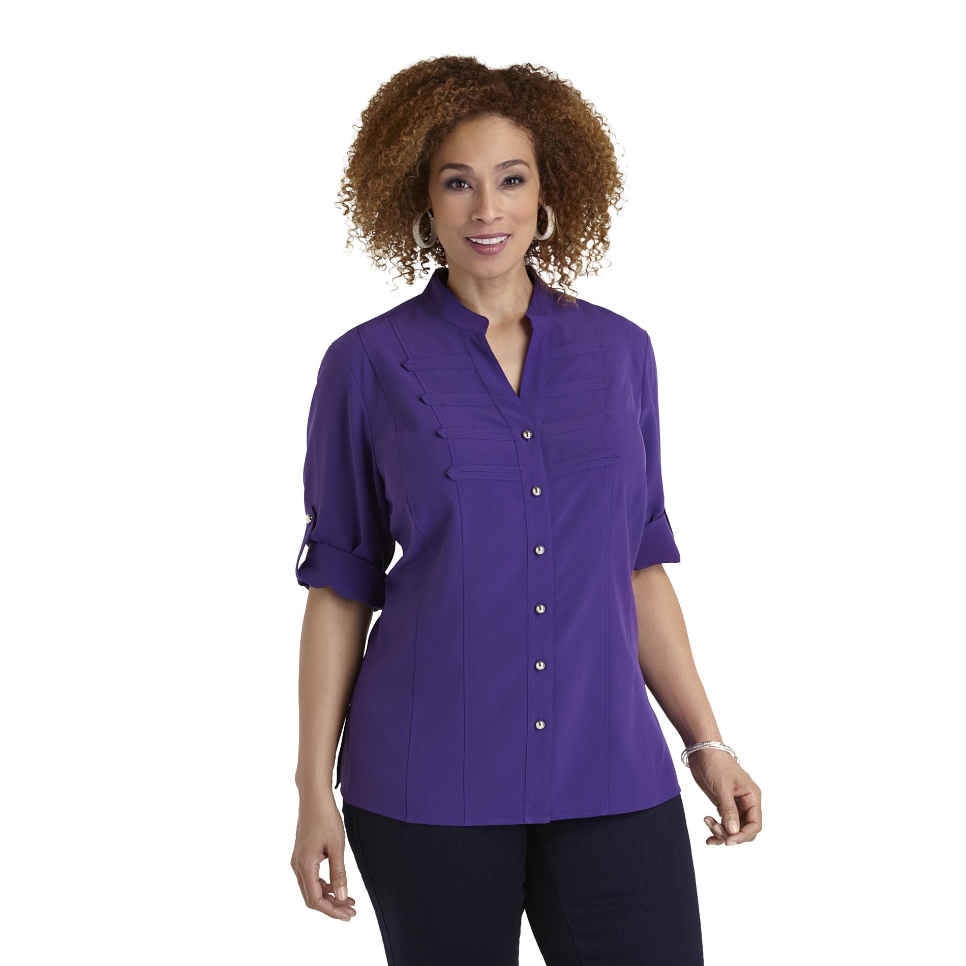 Kathy Che Women's Plus Military Blouse