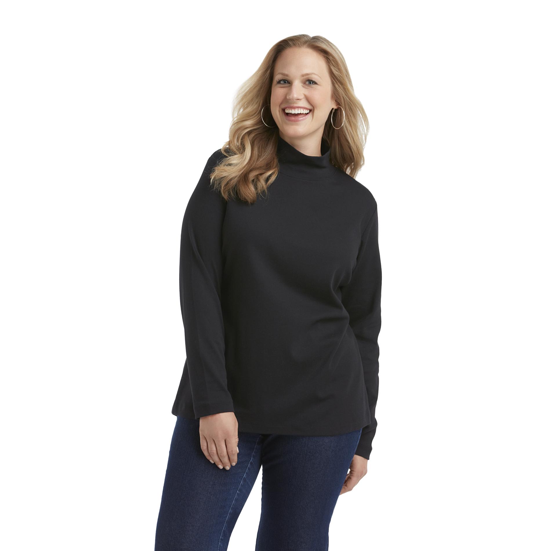 Laura Scott Women's Plus Mock Turtleneck Shirt