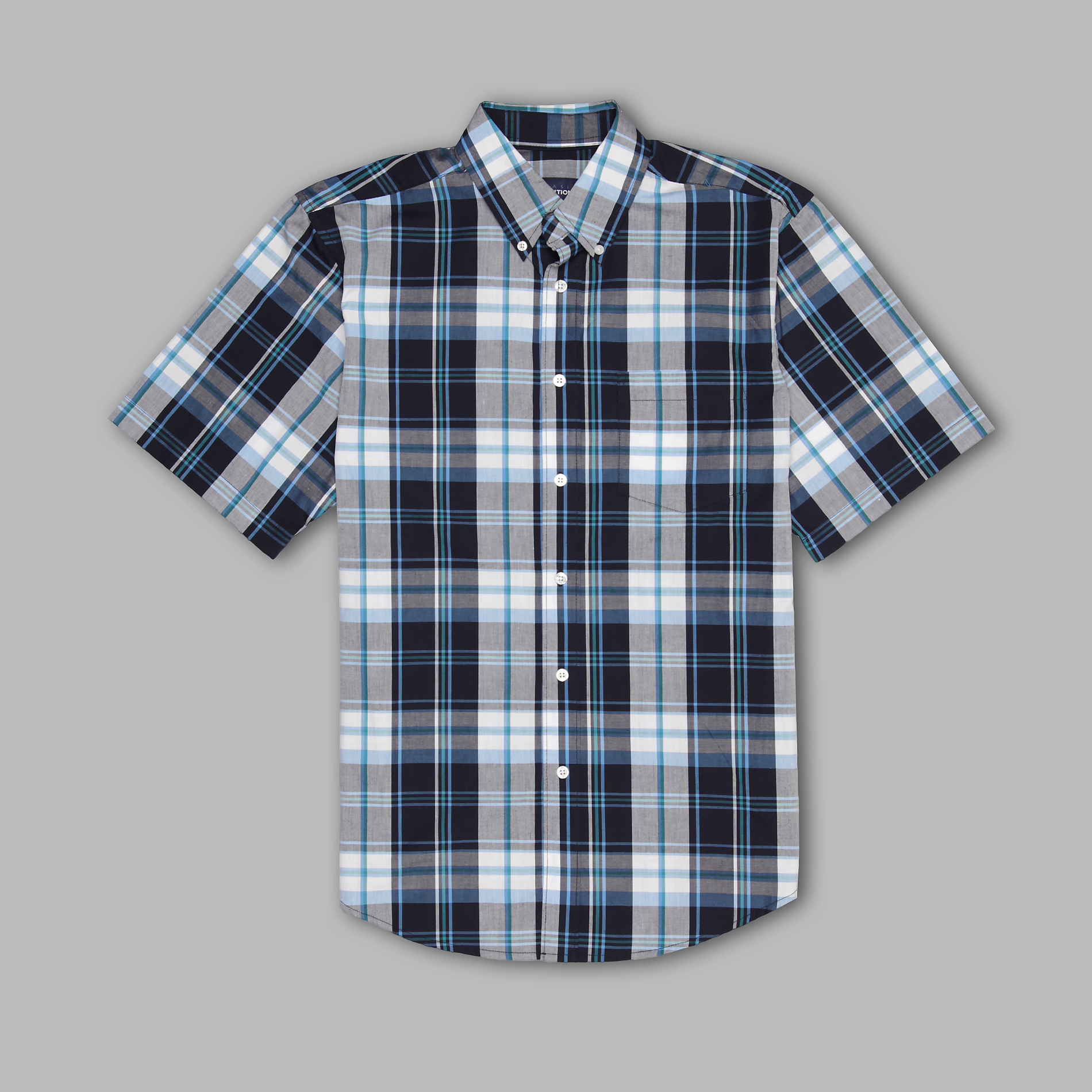 Basic Editions Men's Button-up Plaid Shirt