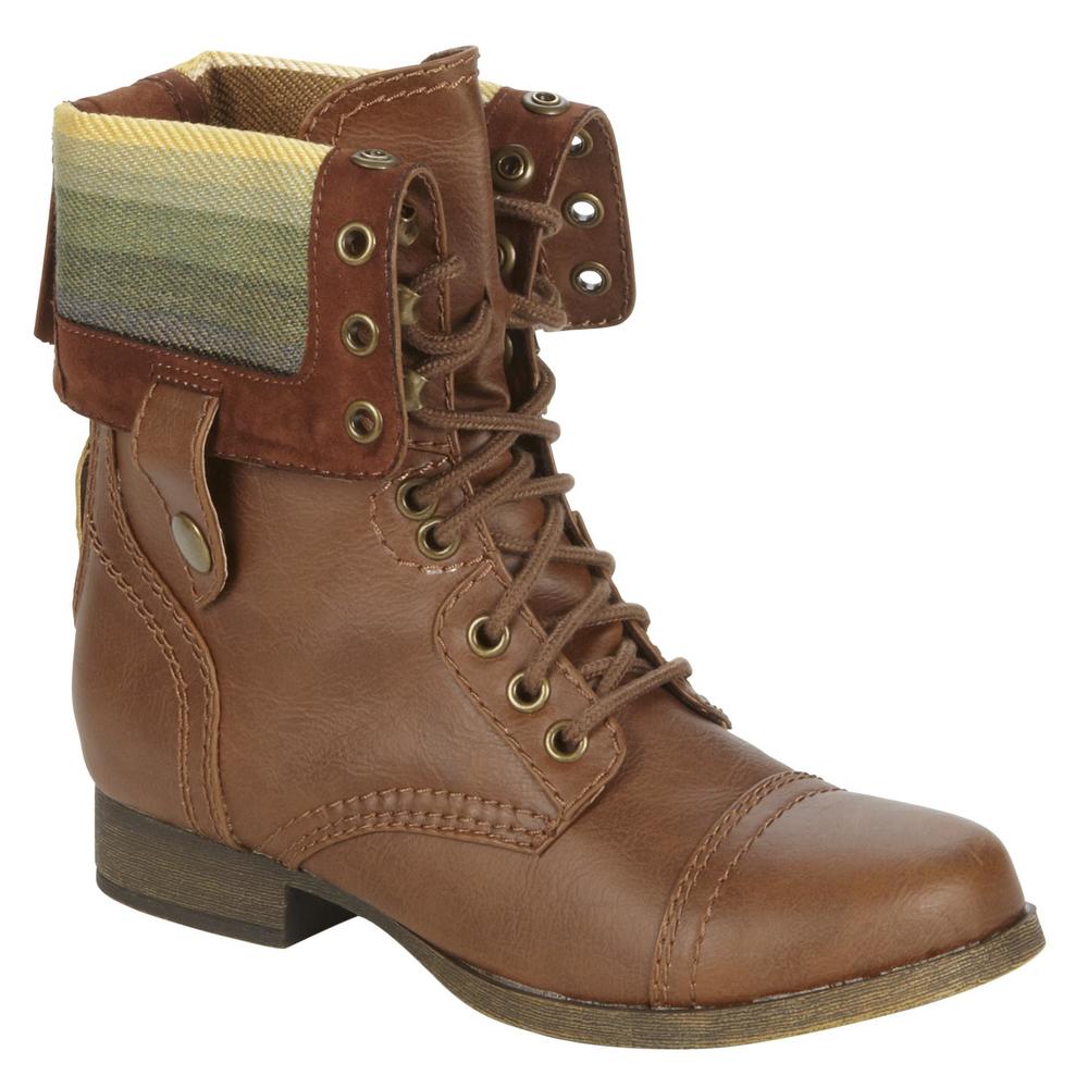 SM New York Women's Corey Ankle Combat Boot - Cognac