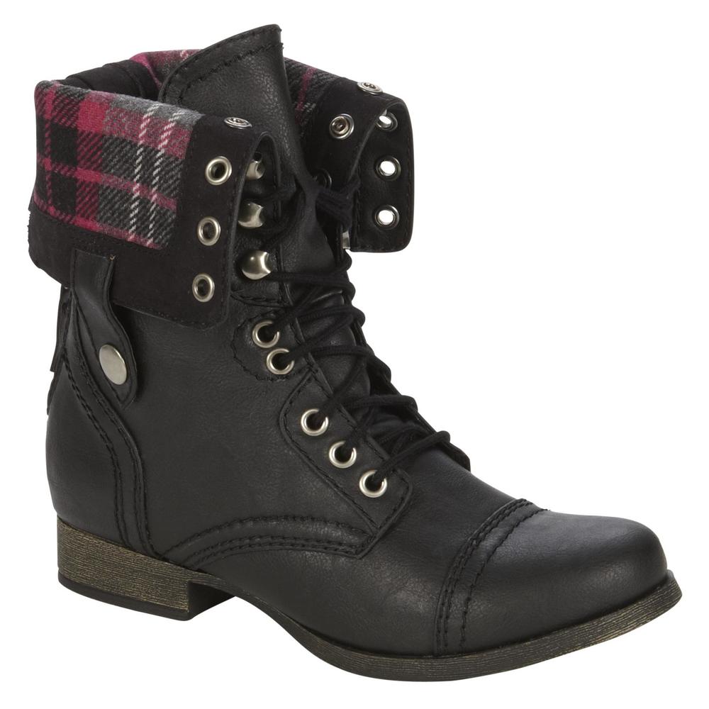 SM New York Women's Corey Black Ankle Combat Boots