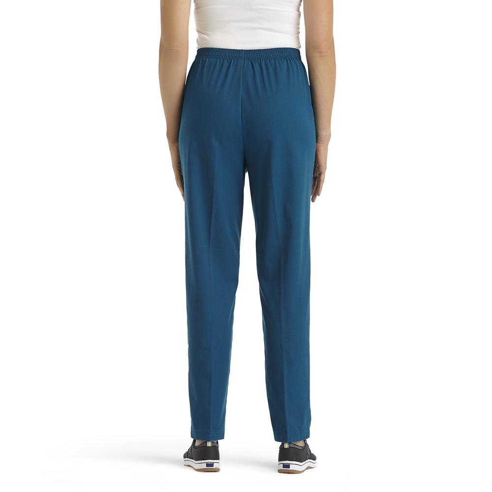 Laura Scott Women's Elastic-Waist Twill Pants