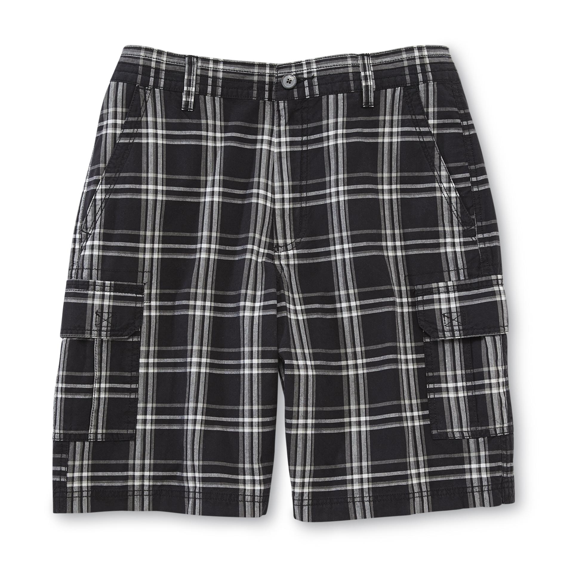 Basic Editions Men's Cargo Shorts - Plaid