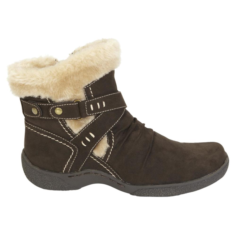 Wear Ever Women's Solstice Brown Faux Fur Ankle Fashion Boot