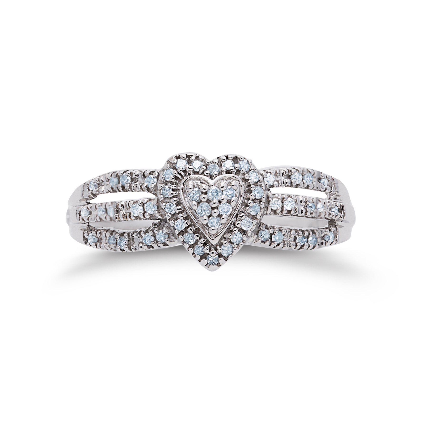 Heart-Shaped Sterling Silver Diamond Engagement Ring: Love with Sears