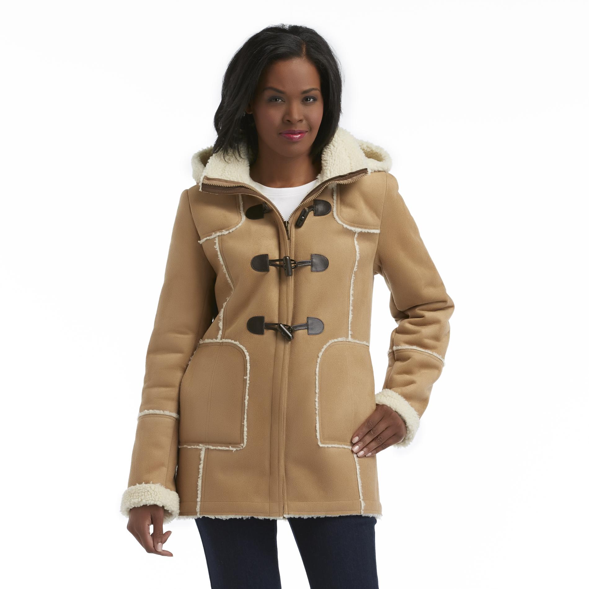 Jaclyn Smith Women's Toggle Coat - Faux Shearling