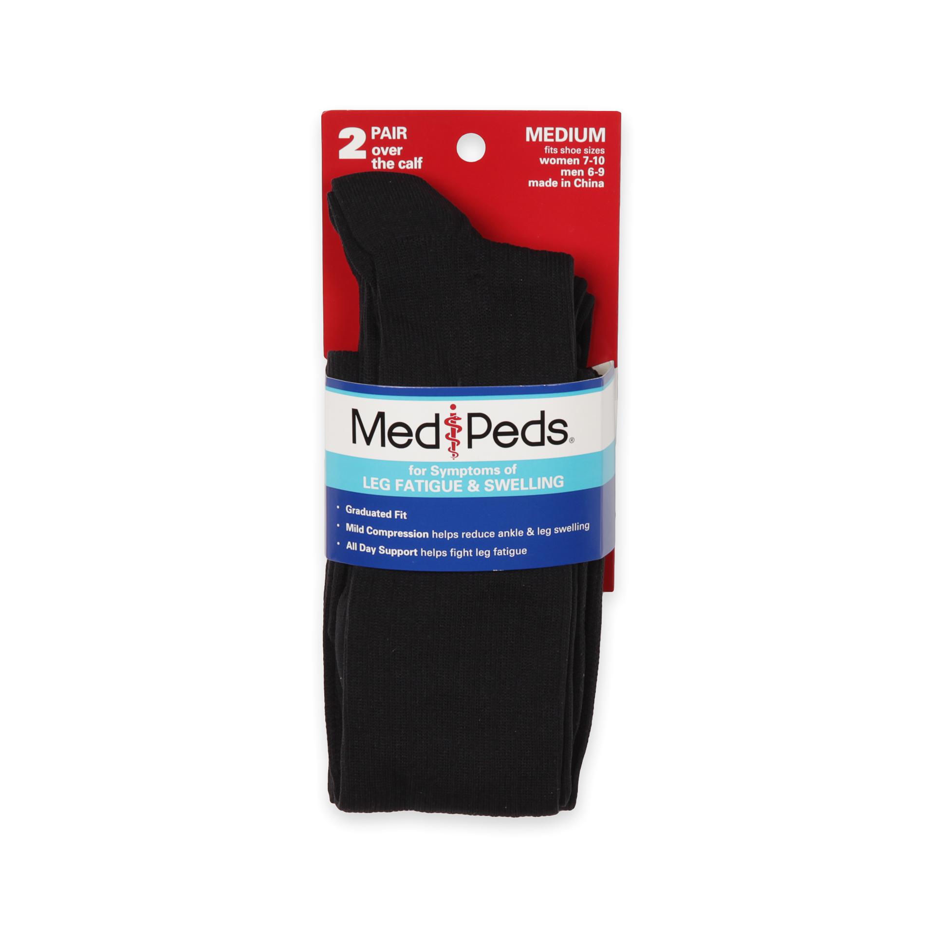 MediPeds Compression Socks, Medium, Black, Value Pack, 2 pair ...