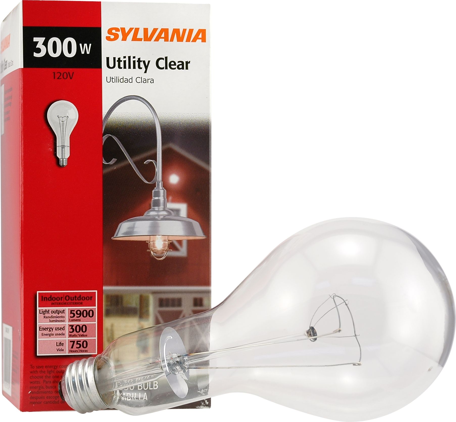 Sylvania Incandescent Clear Lamp PS30-Medium Base 120V Light Bulb 300W ...