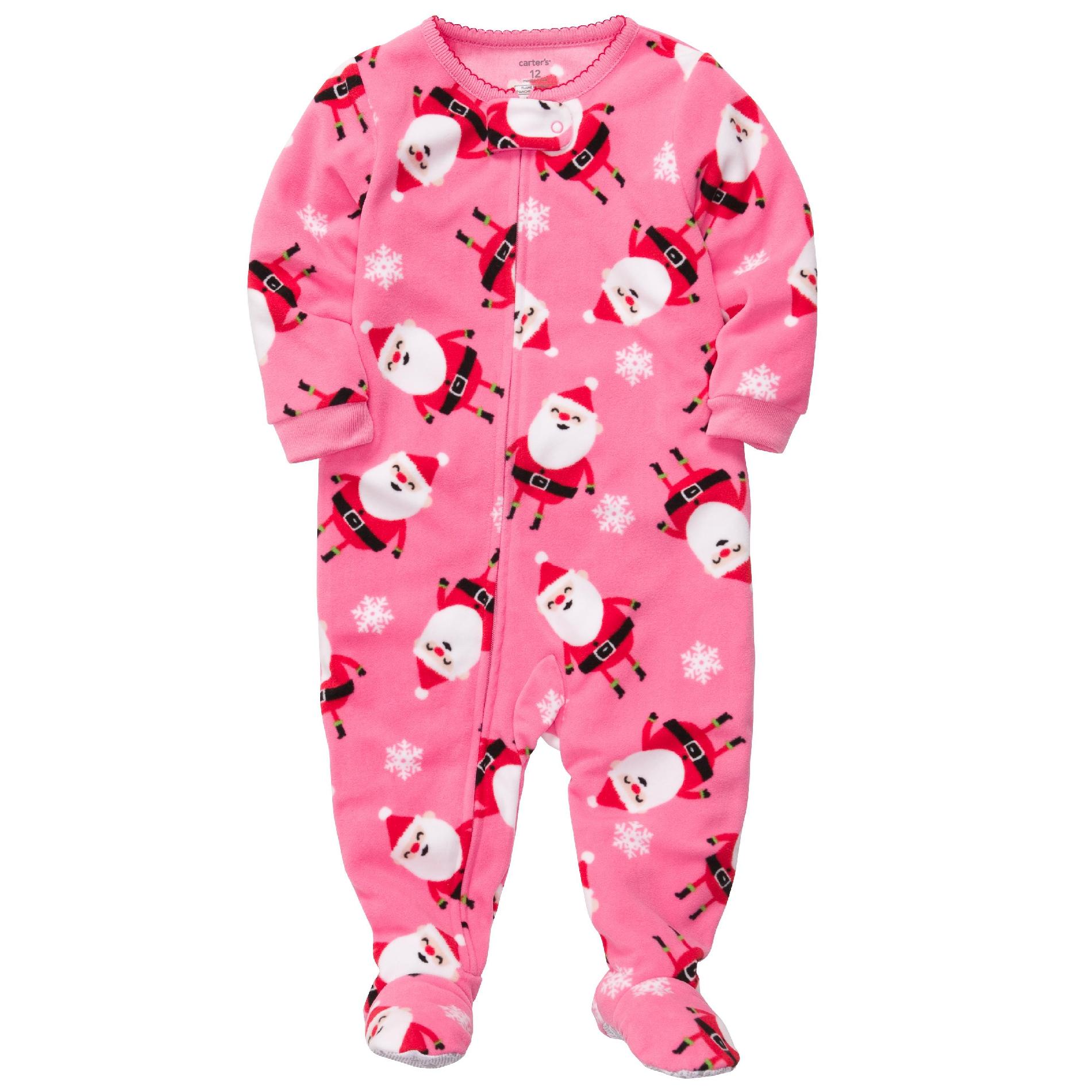 Carter's Infant & Toddler Girl's Christmas Sleeper Pajamas - Holiday Santa