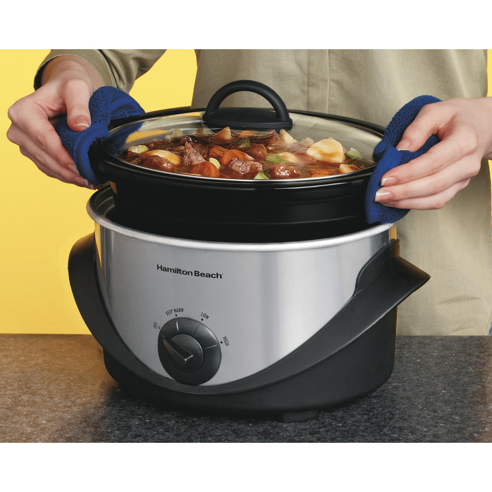 Hamilton Beach Brands Inc. 33141 4-Quart Slow Cooker - Black/Stainless ...