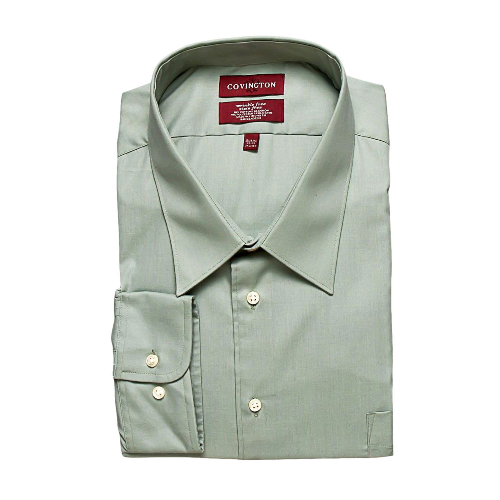 Covington Men’s Shirt Dress Wrinkle Free Long Sleeves - Sage