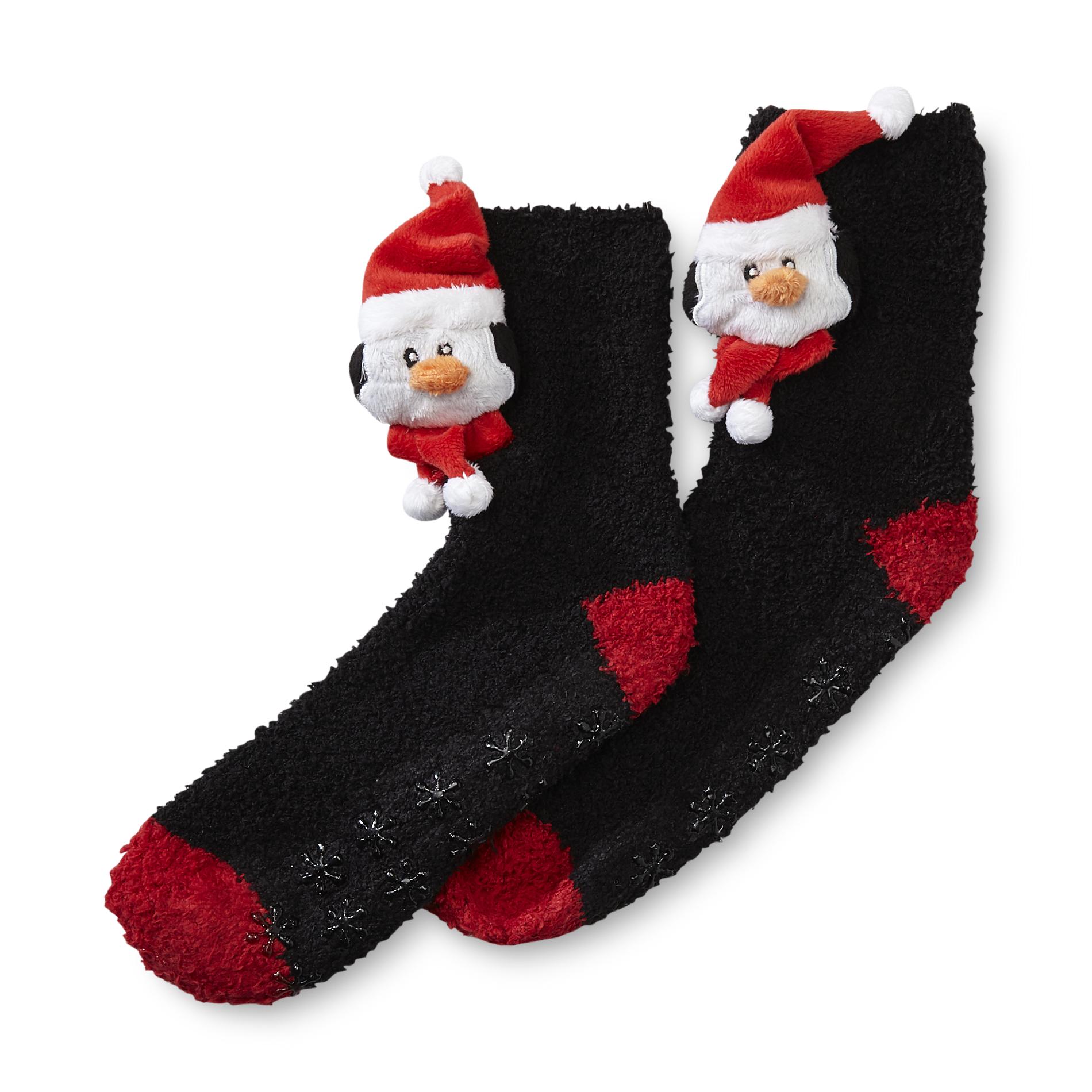 Joe Boxer Women's Plush Slipper Socks - Penguin