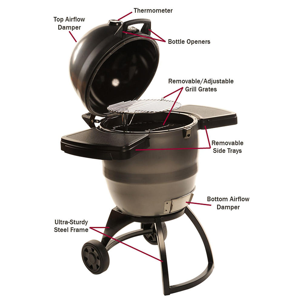 KEG00 Big Steel Keg Charcoal Convection Grill - Brown
