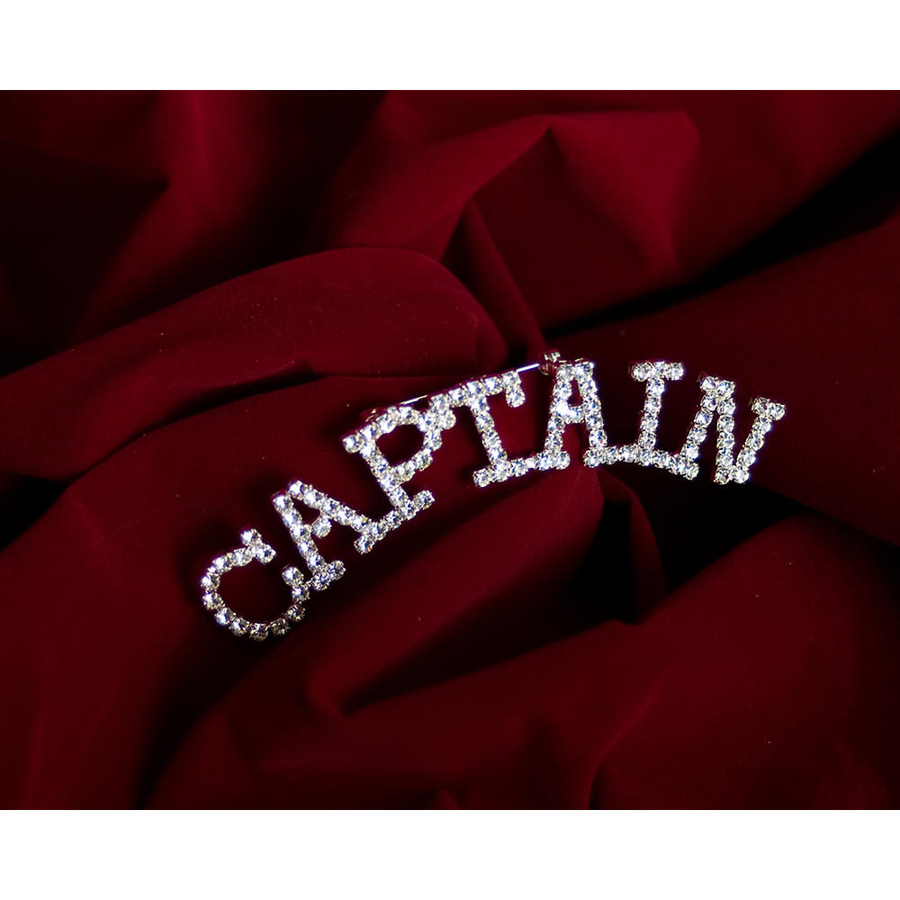 Sterling Games Rhinestone "Captain" Pin