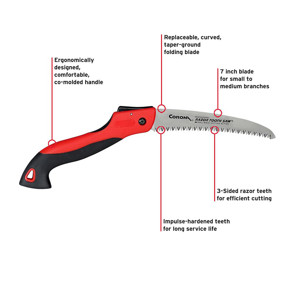 Corona CRNRS7245 RS7245 7-inch Curved Blade Folding Razor Tooth Saw