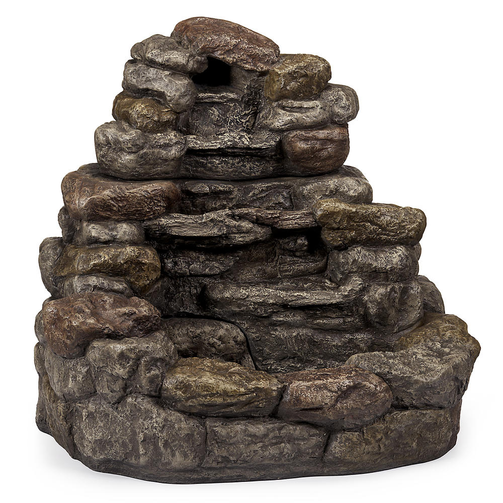 Large Lighted Rock Fountain
