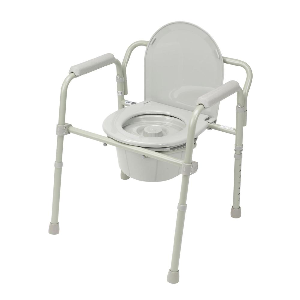 Drive Medical Folding Steel Bedside Commode