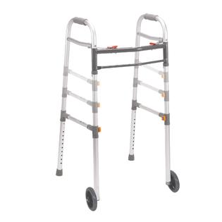 Drive Medical Two Button Folding Universal Walker with 5" Wheels