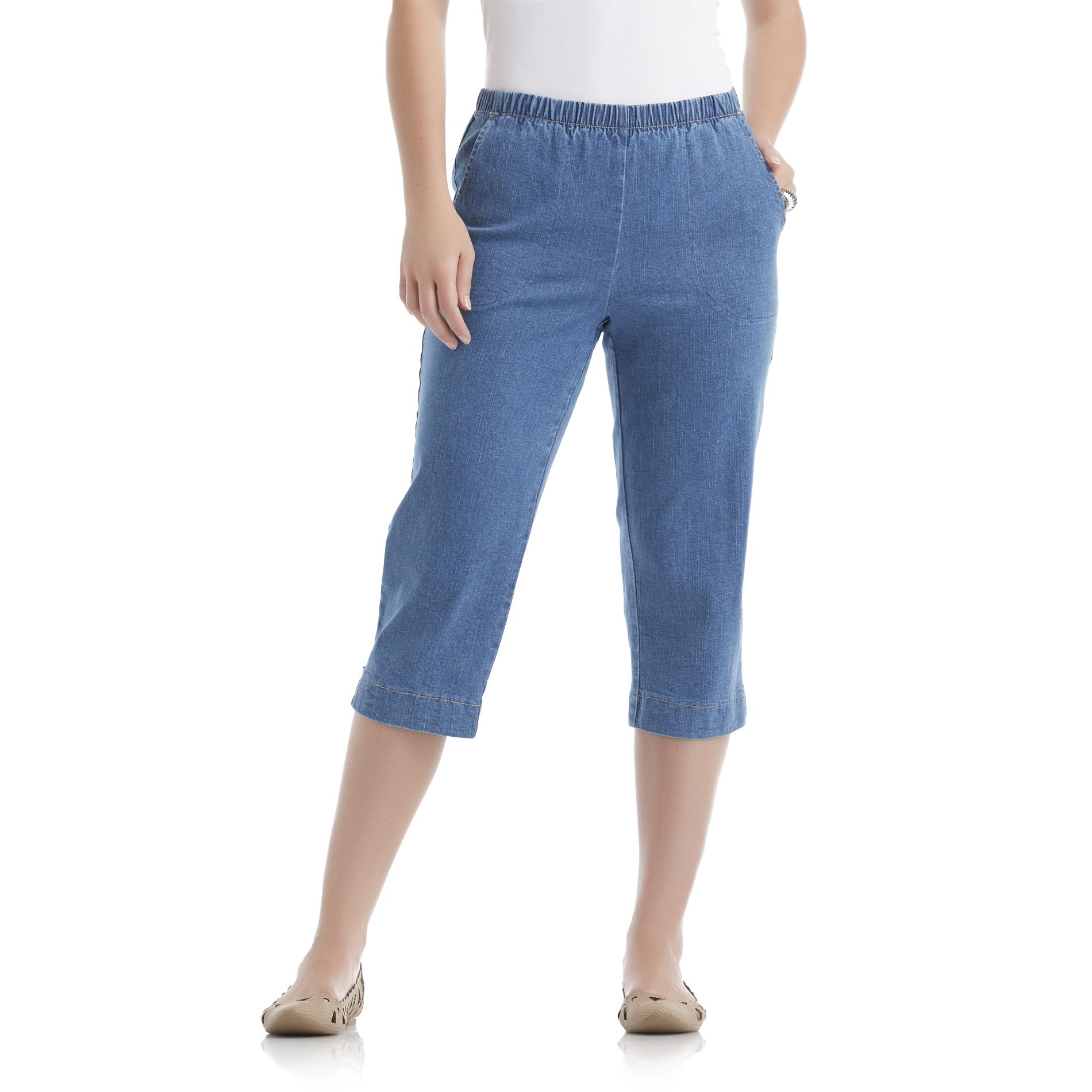 Laura Scott Petite's Stretch Denim Capri Pants