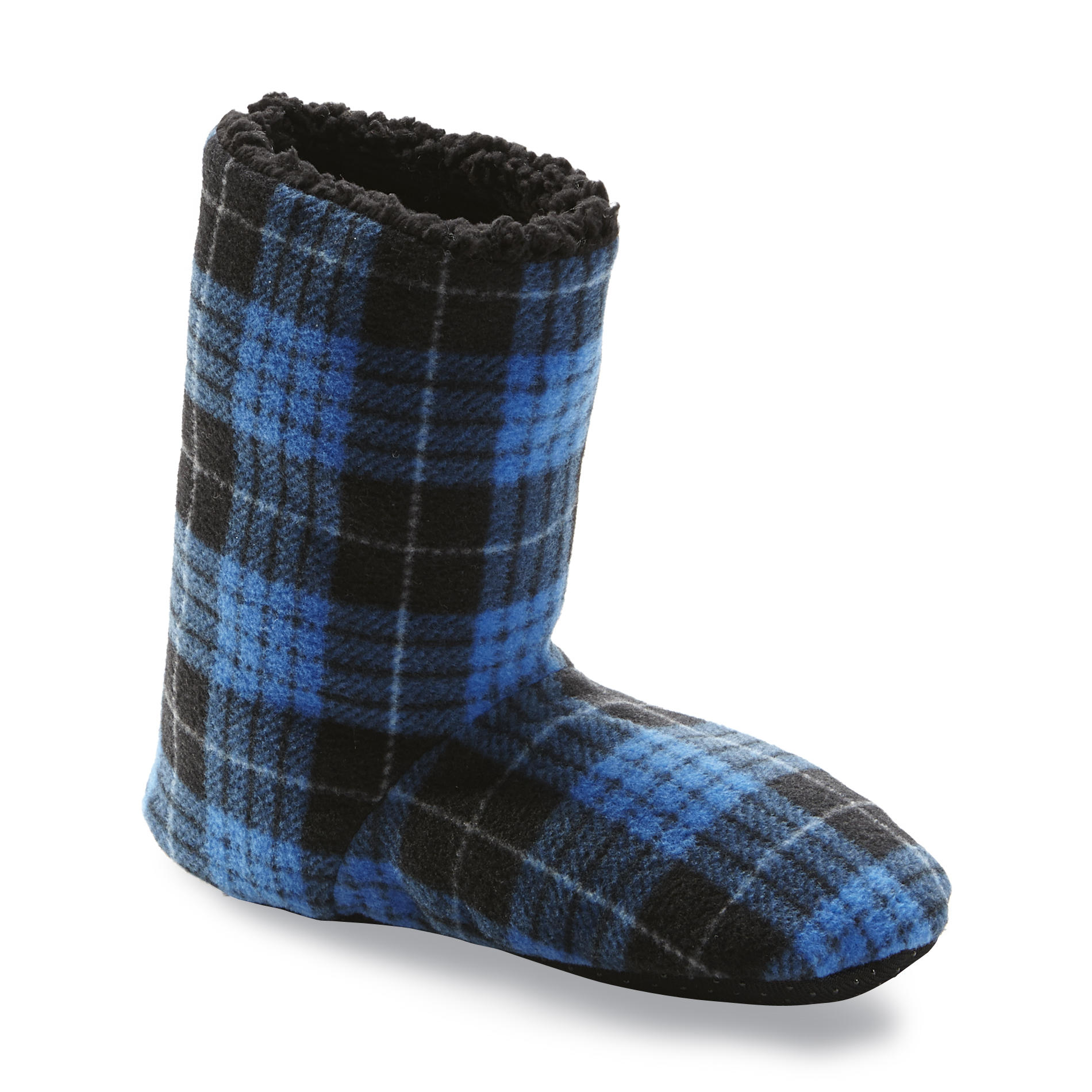 Joe Boxer Men's Plaid Knit Slipper Booties