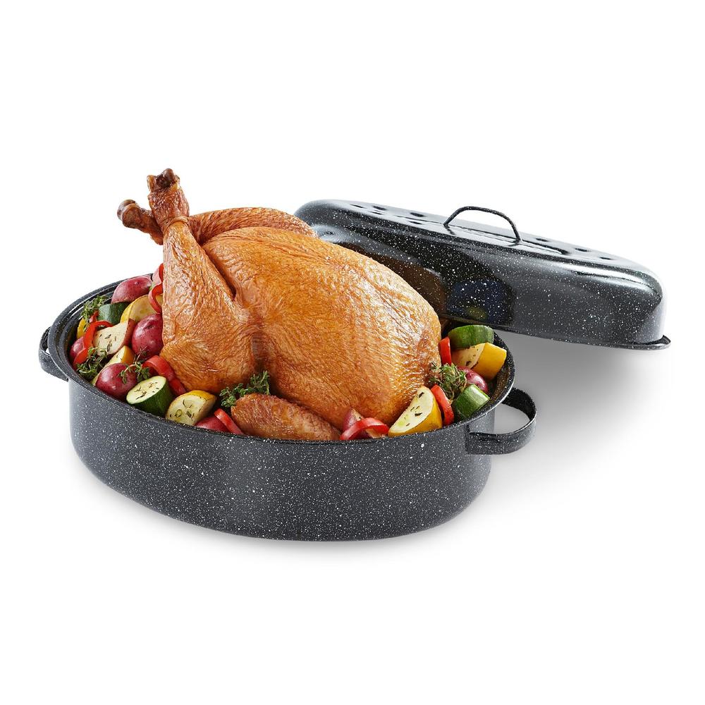 Graniteware 18-inch Oval Covered Roaster