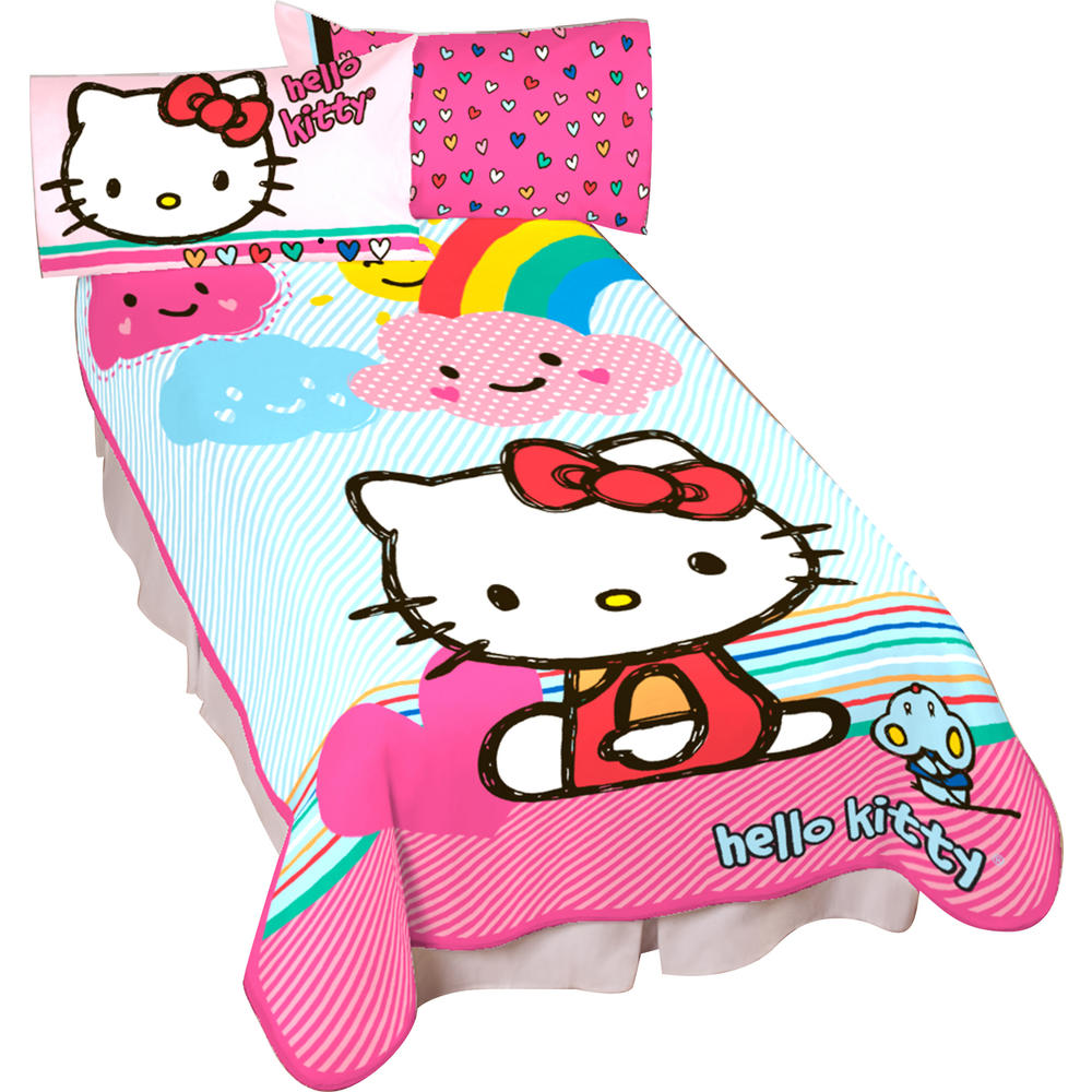 Hello Kitty Plush Blanket - Happy Clouds