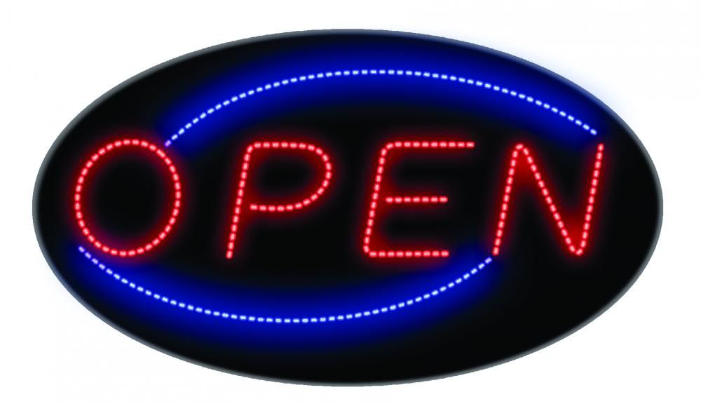 Hanging Oval LED Open Sign