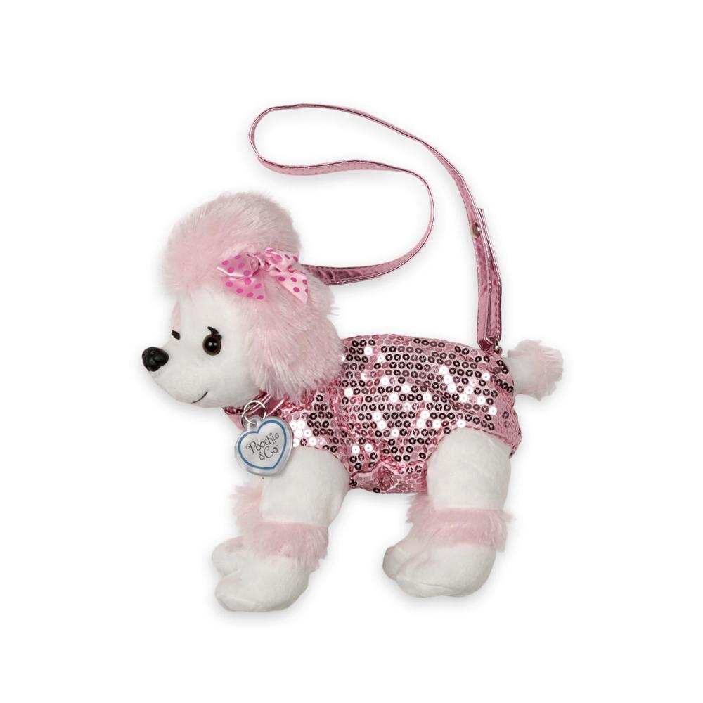Poochie & Co. Girl's Plush Sequin Dog Purse - Poodle