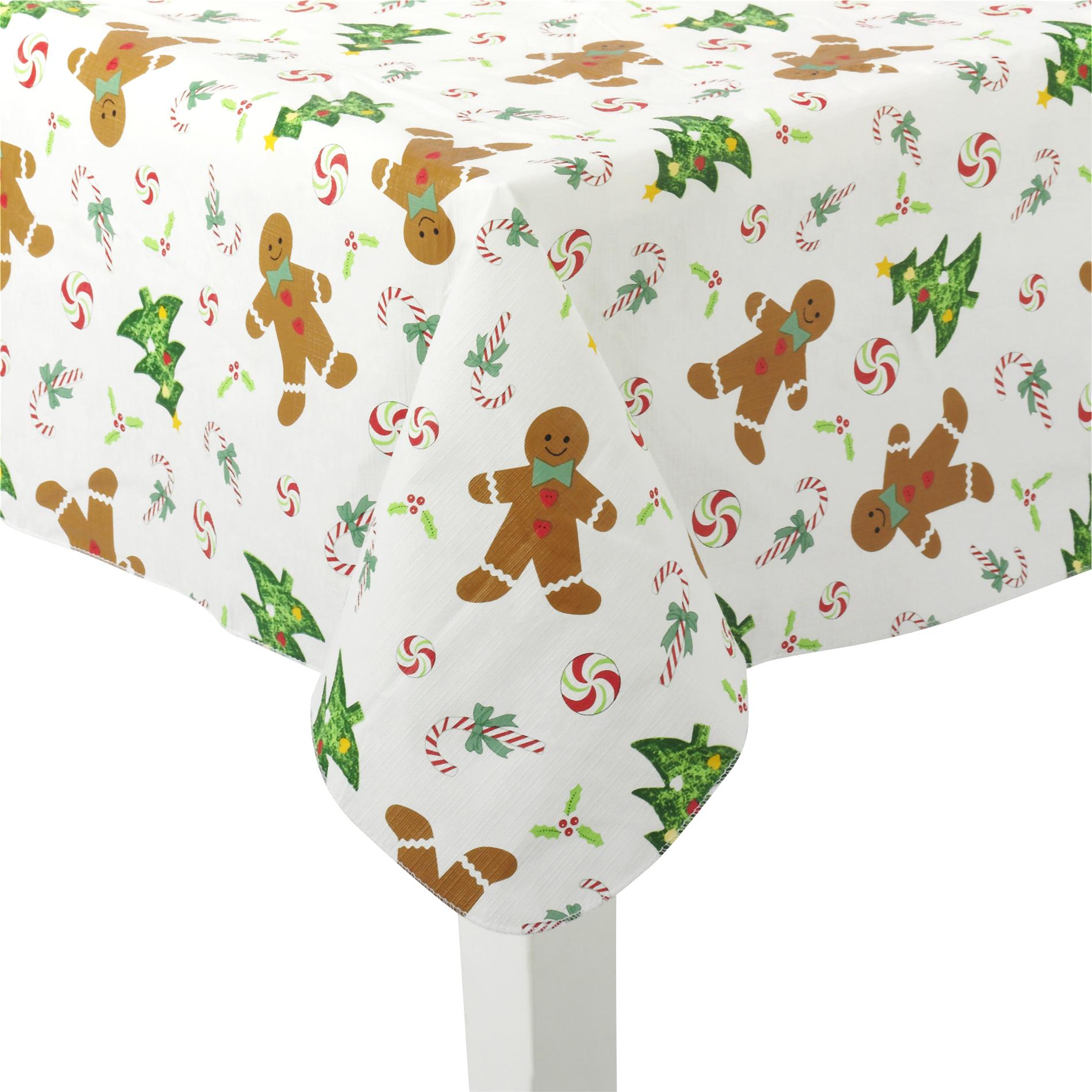 Christmas Vinyl Tablecloth - Gingerbread