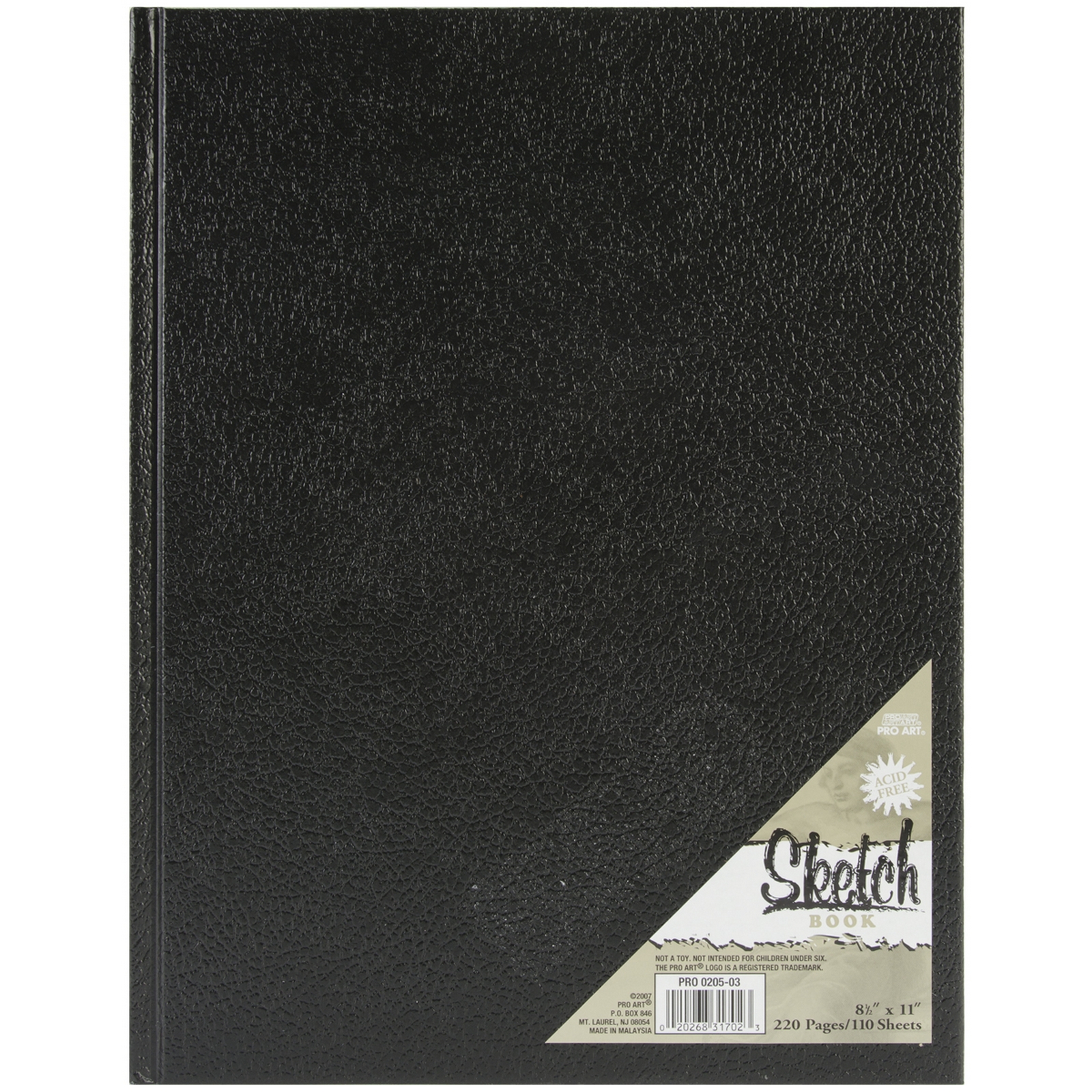 PRO ART Hard Bound Sketch Book 8.5"X11"-Black