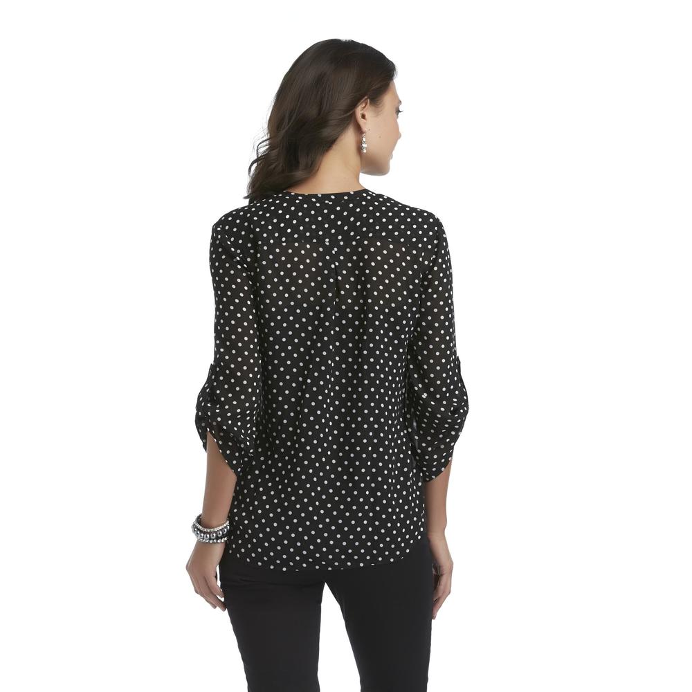 Covington Women's Chiffon Blouse & Camisole - Polka Dots